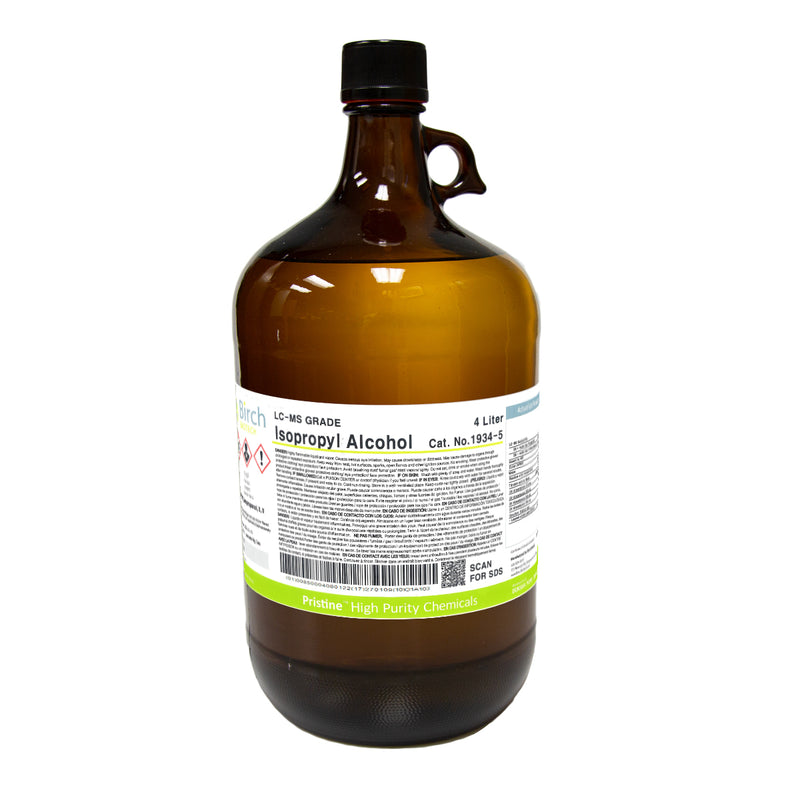 PRISTINE® Isopropyl Alcohol, LC-MS Grade, 4 x 4 Liter Bottles/Case ...